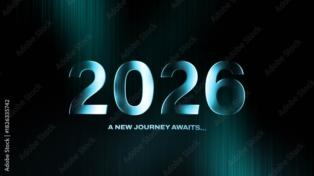 Futuristic Glowing 2026 New Year Title Intro Stock Template | Adobe Stock