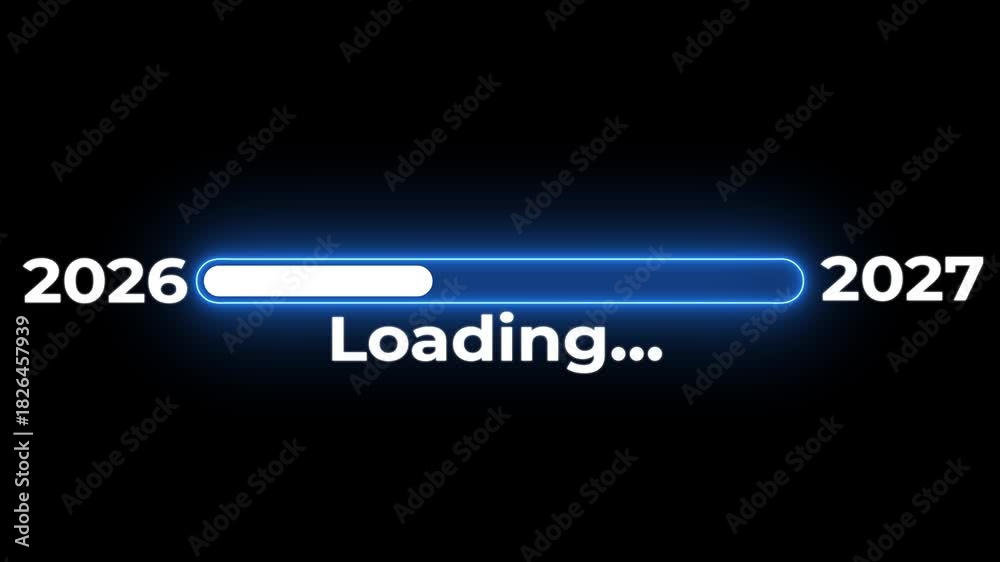 Vídeo do Stock: New year 2027 loading bar animation Year changing from ...