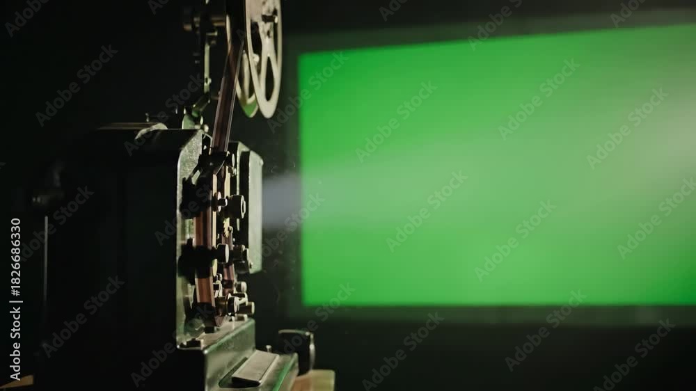 Vídeo do Stock: Retro Technology with old cinema projector displays ...