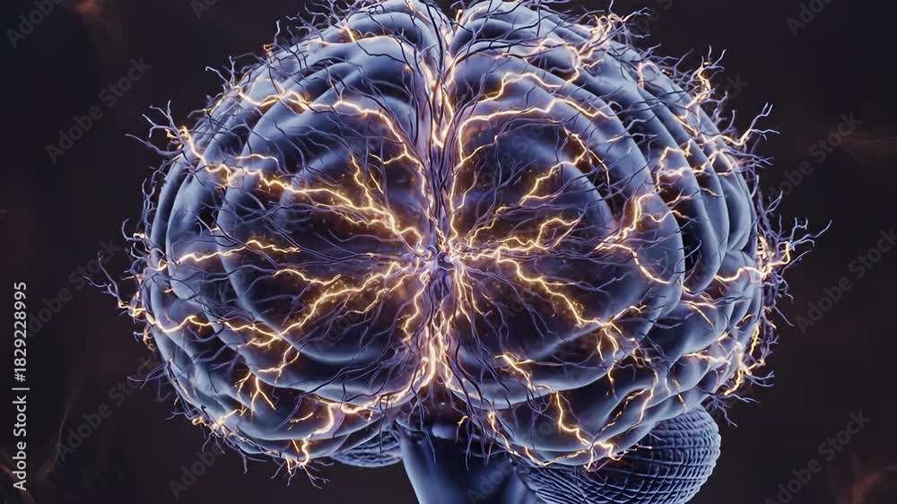 Dynamic Neural Network Activity Visualizing Brain Synapses Firing with ...
