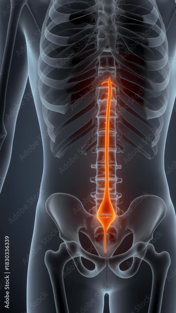 Stockvideon Medical Animation Showing the Lumbar Spine and Sacrum with ...
