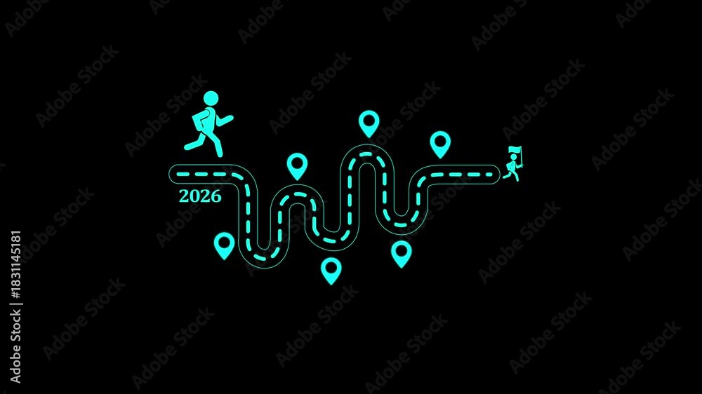 2026 success roadmap, business planning and development concept. Road ...