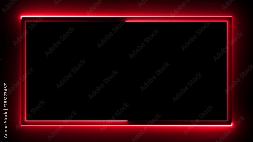 neon border frame, fire glowing border, rectangle, square, frame, black ...
