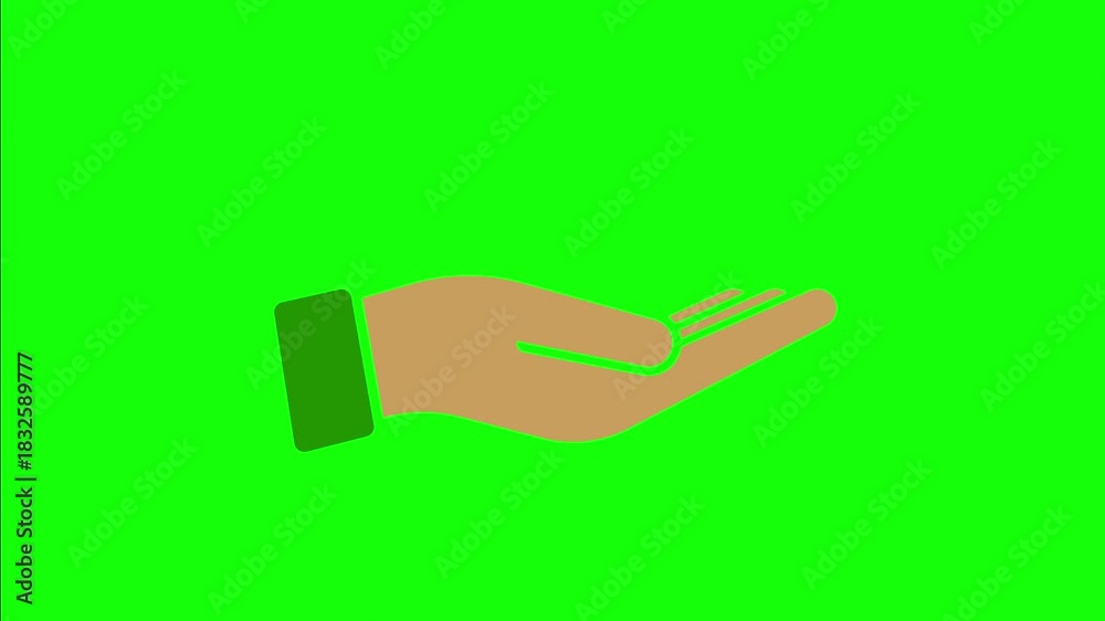 Receiving, offering hand animated icon. Green screen animated icon ...