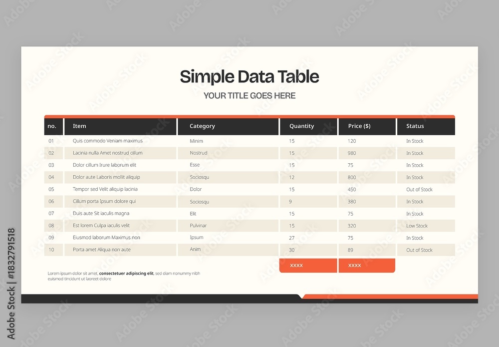 Data Table Infographic Vector – Comparison Grid, Structured Information ...