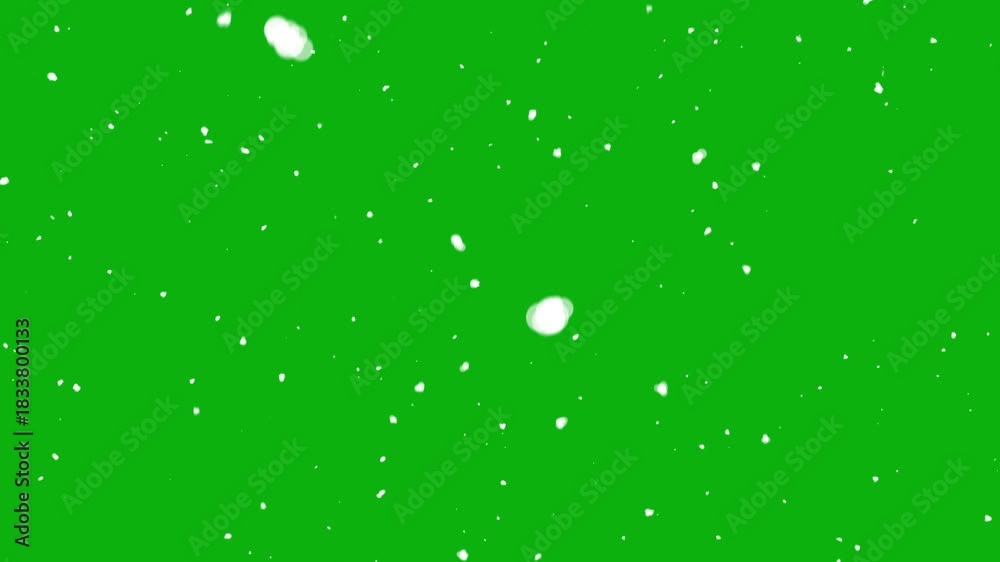 Beautiful realistic snow flakes falling animation on chroma key green ...