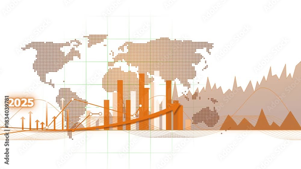 Futuristic Financial Growth Graph for 2025 to 2026 Animation on White ...
