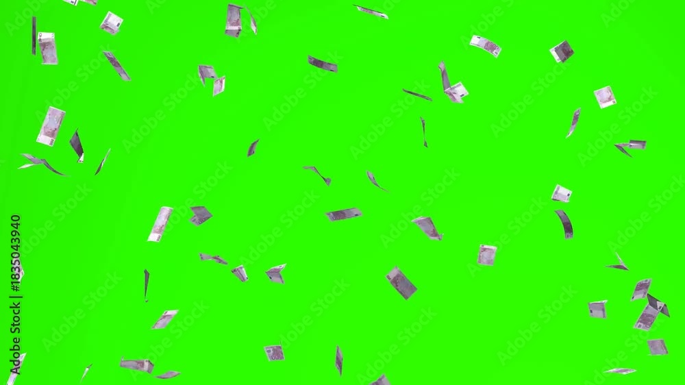 Money Falling Green Screen Dollar Bills Video Footage Stock Video ...