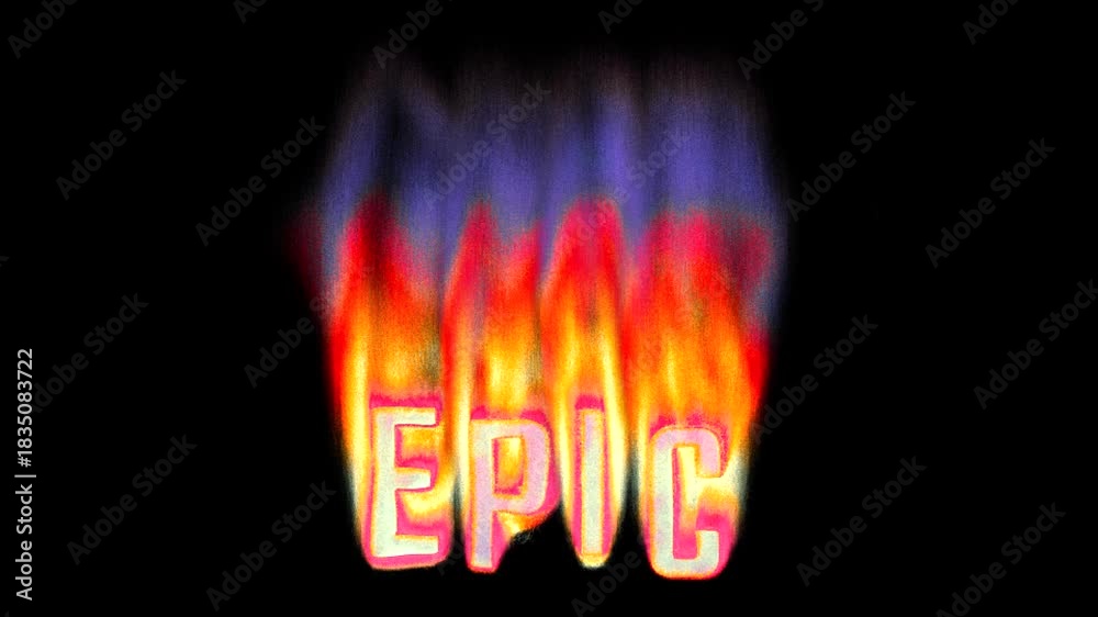 Animated heat map Epic text title burning in pixelated retro-styled ...