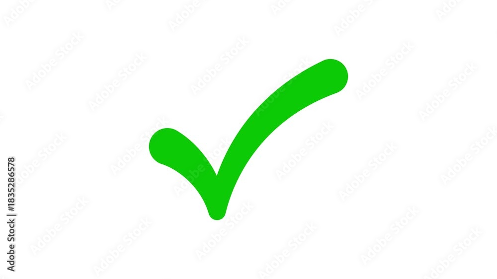 Tick mark approval animation 4k video. Green Checkmark, approved tick ...