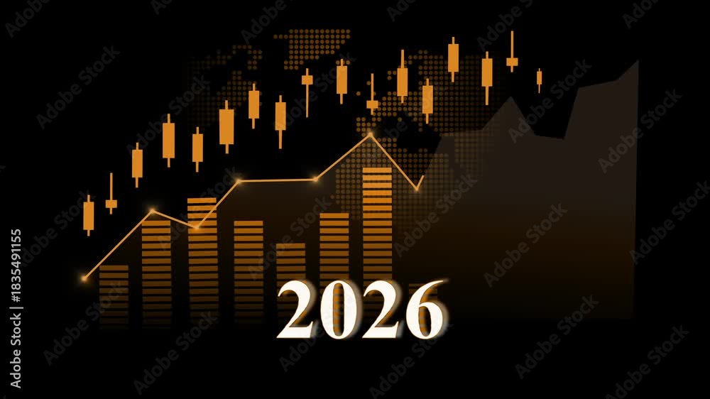 Futuristic Financial Forecast for 2026, Futuristic financial graph with ...