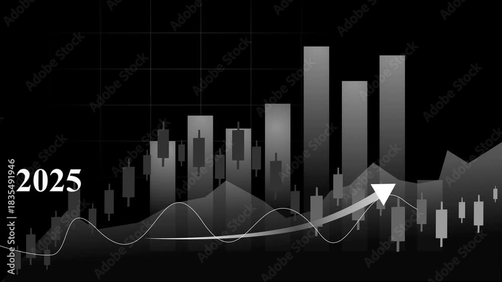 Futuristic Financial Graph with Upward Trend 2025 to 2026 Animation ...