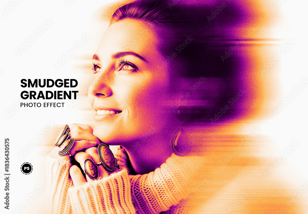 Smudged Gradient Photo Effect Stock Template | Adobe Stock