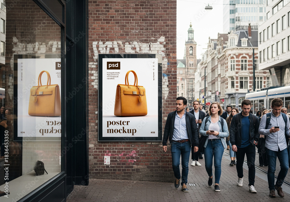 Stocksjabloon Outdoor city advertising frame | Adobe Stock