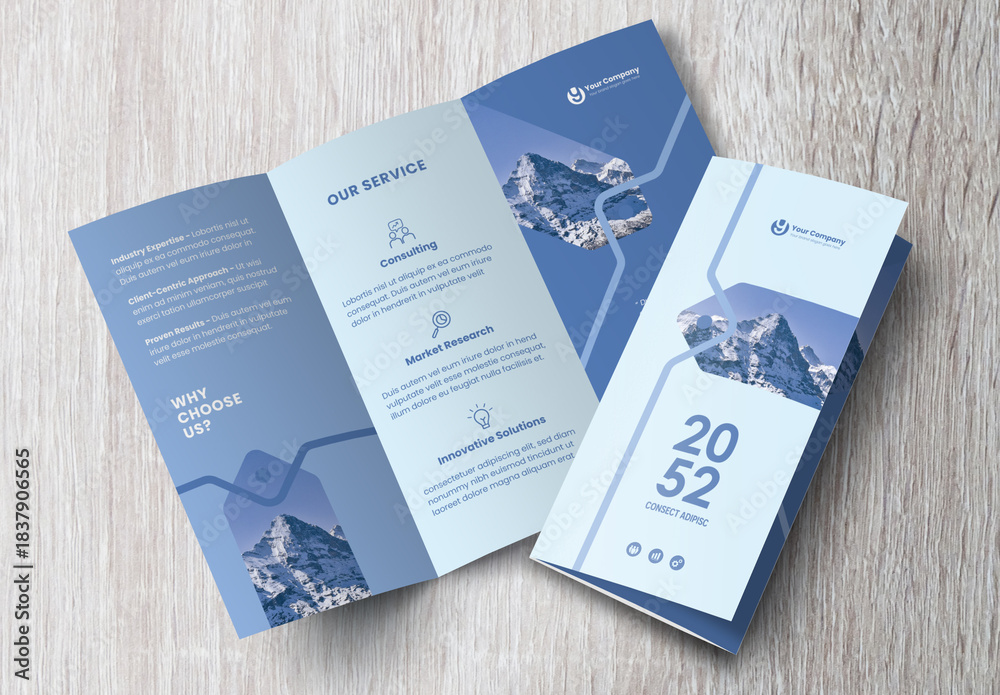 Corporate brochure design template – Professional modern tri-fold ...