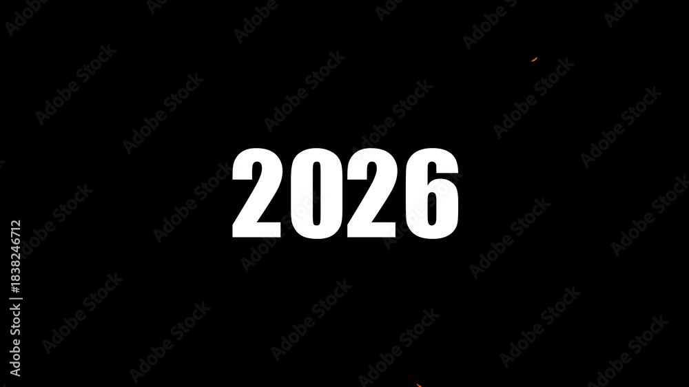 2025 to 2026 particle text splitting animation. progression time line ...