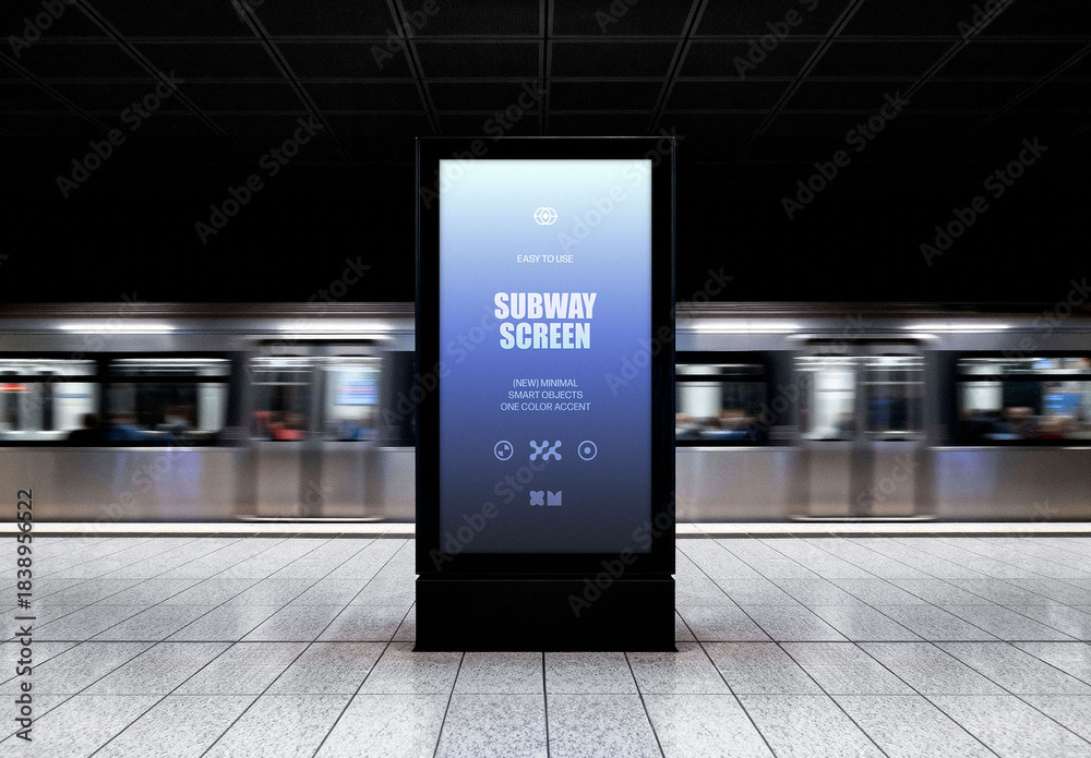 Subway Vertical Screen Mockup Stock Template | Adobe Stock
