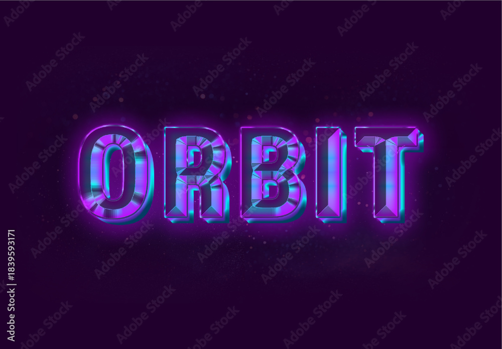 3d Beveled Neon Text Effect Stock Template | Adobe Stock