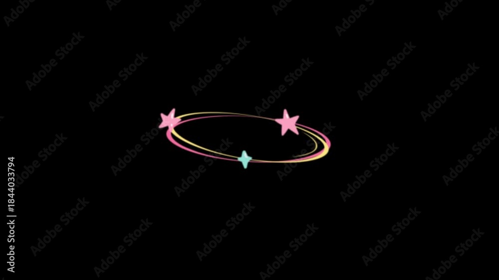 Rotating star illustration, headache symbol, circular star animation ...