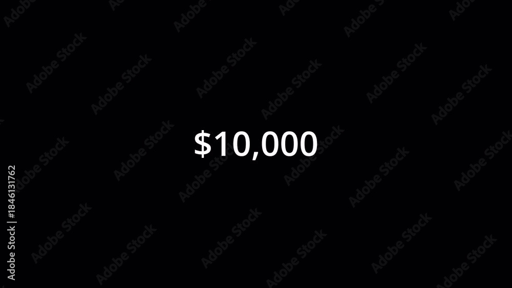Number Counting Animation From 0$ to 10,000$, Professional Money ...