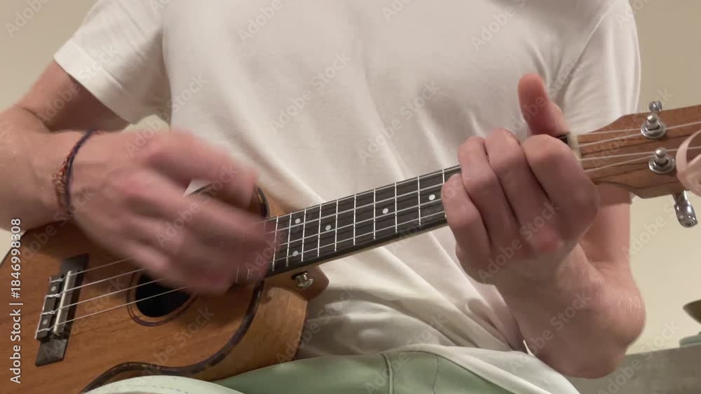 Vidéo Stock Close up Ukulele or uke string instrument video popular on ...