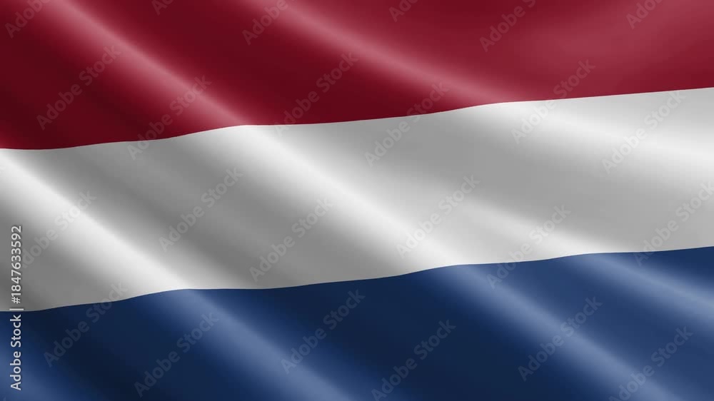 Netherlands Waving Flag Animation with Realistic Silk Texture Loop ...
