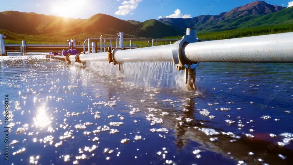 Clean Water: A modern water treatment facility showcases the process of ...