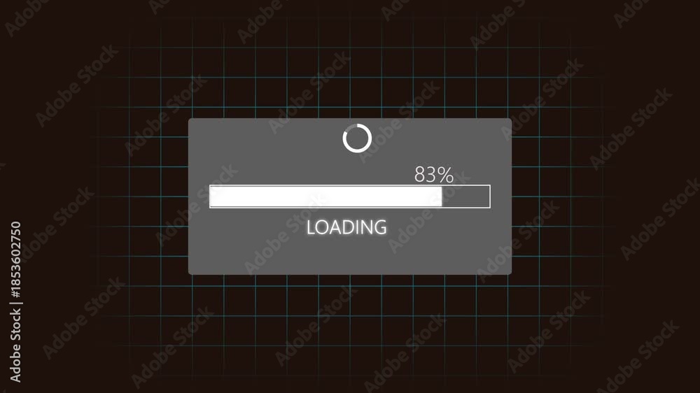 3D Square white Loading Bar with Glowing Progress Animation and loading ...