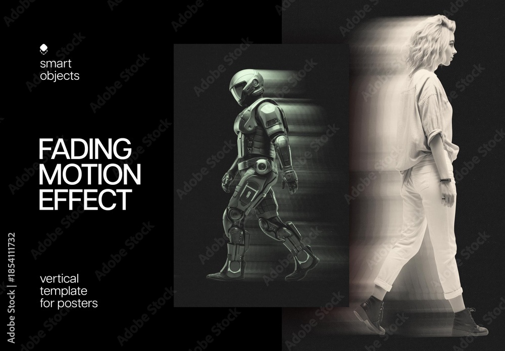Fading Motion Poster Photo Effect Mockup Stock Template | Adobe Stock