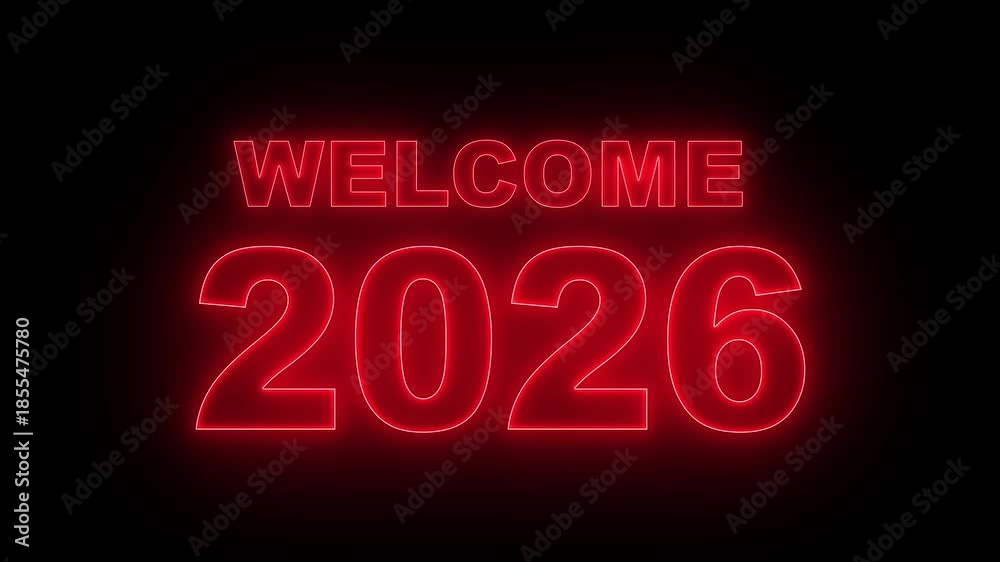 Vidéo Stock Goodbye 2025 welcome 2026 text cool neon animation for ...