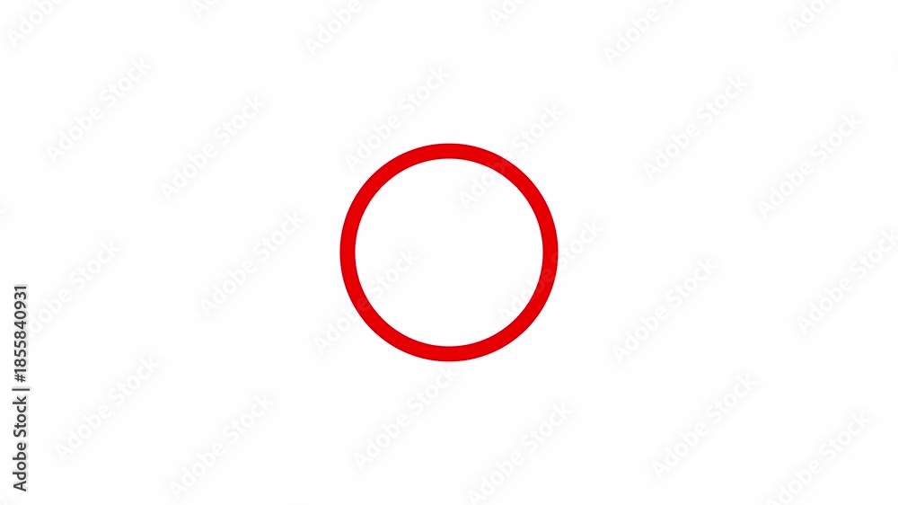 Warning exclamation mark round animation video with transparent ...