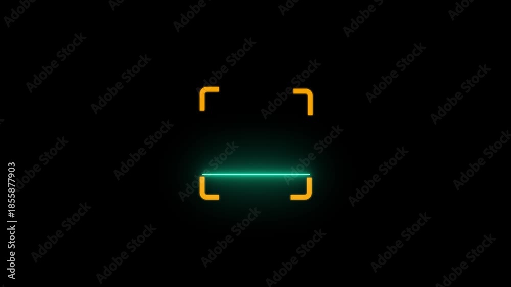 scanner icon animation isolated scanner neon shine icon animation ...