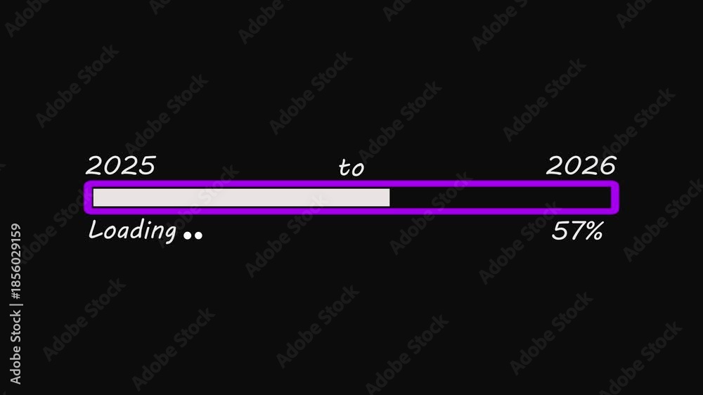 Vidéo Stock Loading Bar Showing 2025 to 2026 with 34 Percent Progress ...