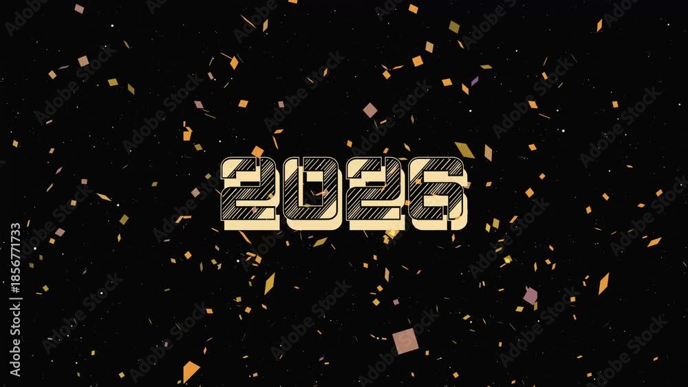 New Year 2026 3D Text Animation, 3d 2026 year symbol digital concept ...