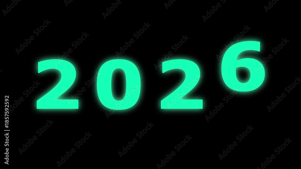 Year change 2025 to 2026 animation .coming new year 2026 concept ...