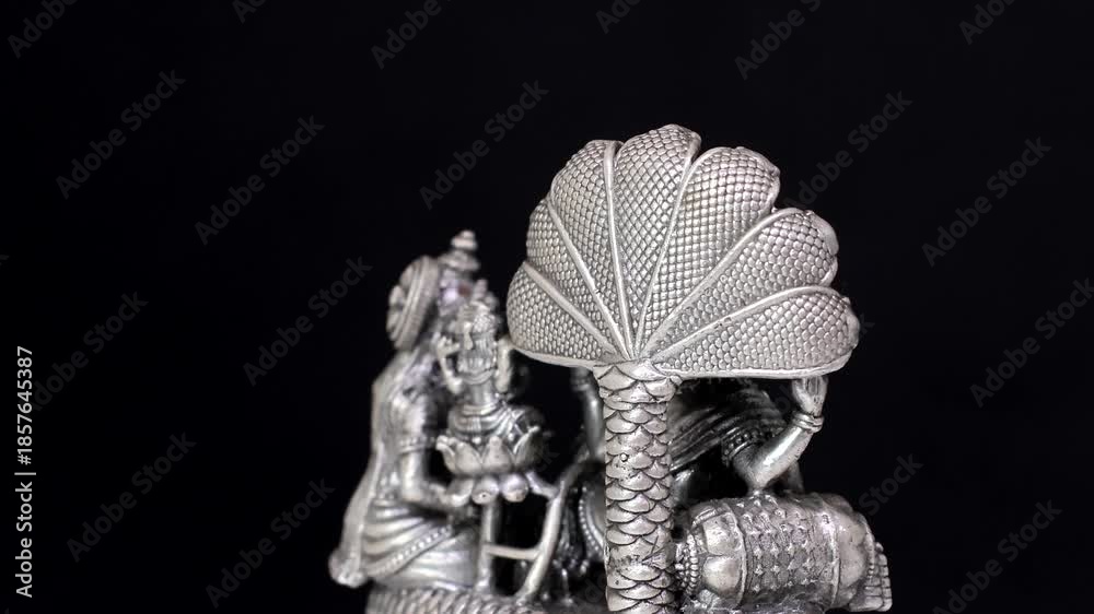 Silver Idol of Lord Vishnu in Vaikuntha with Goddess Lakshmi – Sacred ...