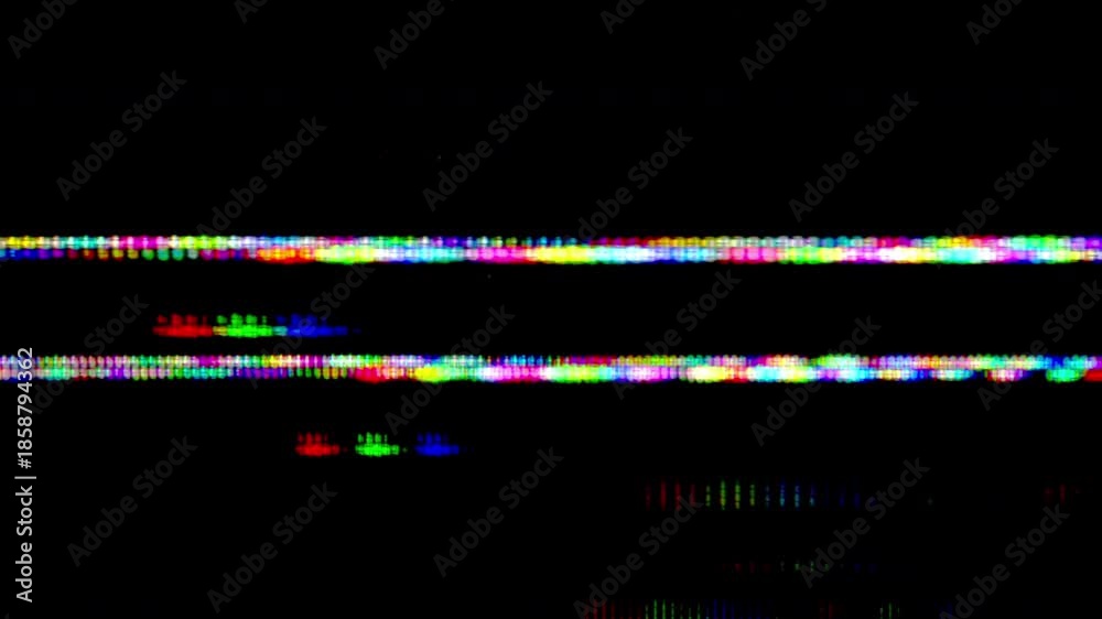 Analog VHS no signal overlay with heavy TV static, RGB channel split ...