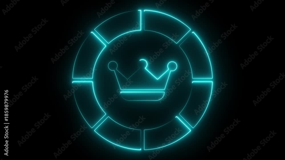 glowing neon king icon animation radiates a royal aura . neon king ...