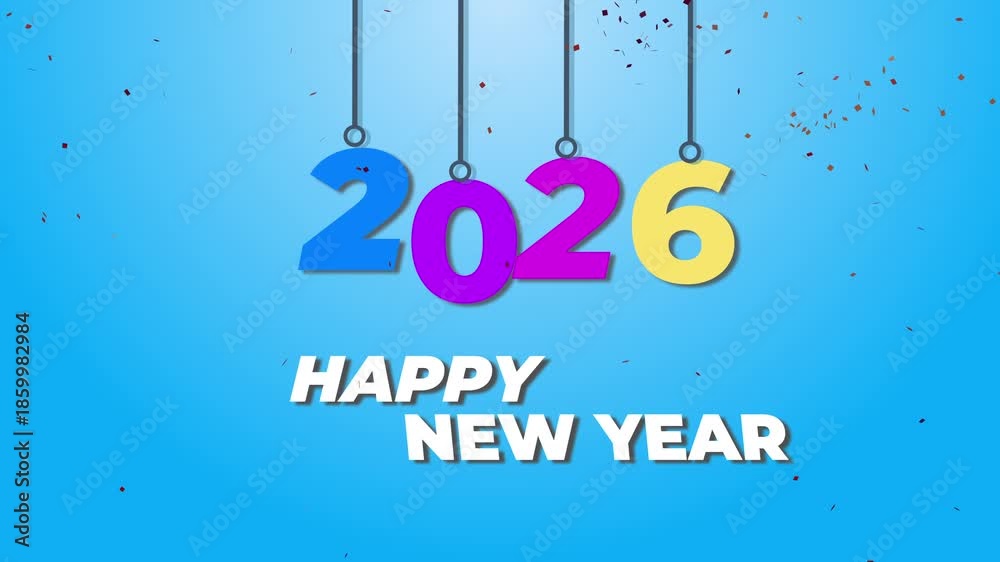 2026 happy new year 2026 animated new year 3d background 2025 greetings ...