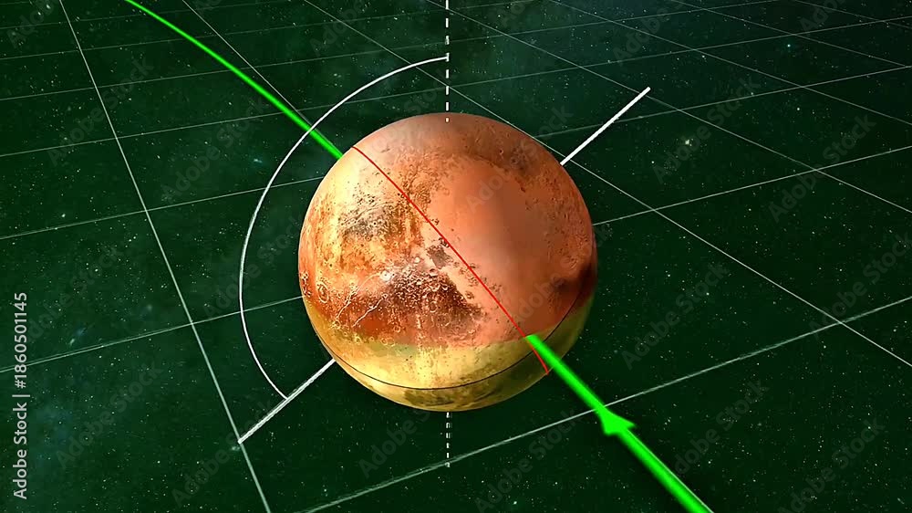 Pluto’s axis, rotation, and tilt in the solar system, showing planetary ...