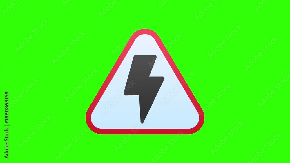 Vídeo do Stock: Animated Triangular High Voltage Warning Sign with a ...