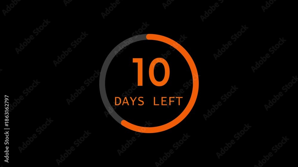 17 Days countdown timer number animation. Countdown timer days left ...