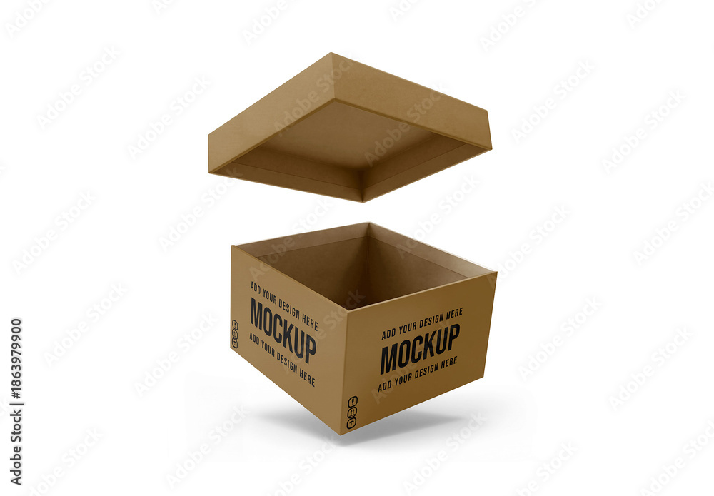 Open Square Box Mockup Stock Template | Adobe Stock