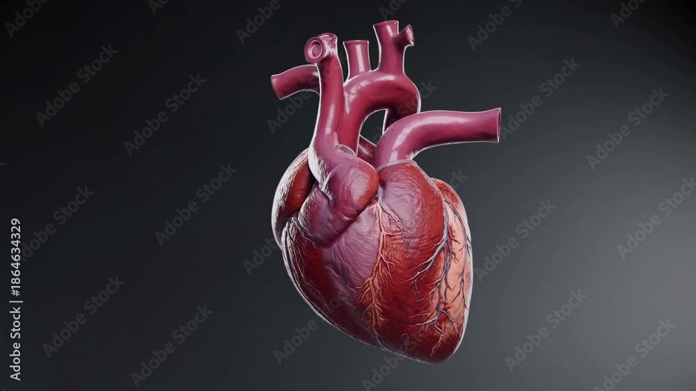 detailed threedimensional anatomical heart model showing ventricles ...