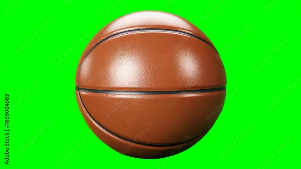 Basketball ball isolated on green screen chroma key background Stock ...