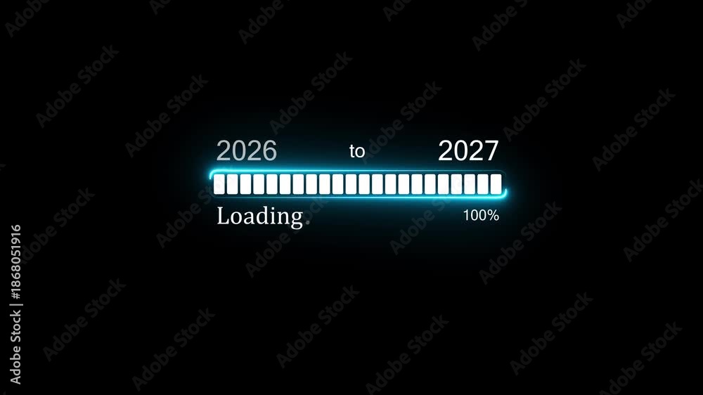 2026 happy new year. 2025 to 2026 loading animated bar goodbye 2025 ...