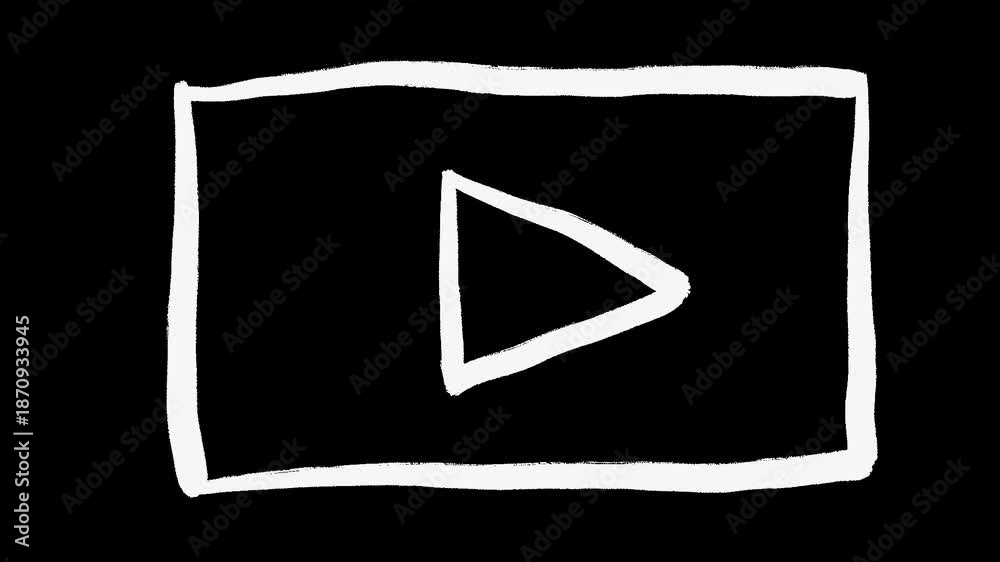 Hand Drawn Play Button Doodle Wiggle Animation. Hand drawn play button ...