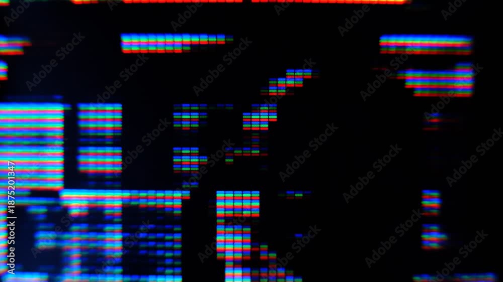 Signal Disturbance Broken Monitor macro view, Screen TV Glitch Error ...