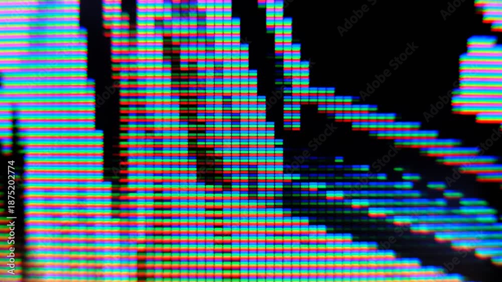 Signal Disturbance Broken Monitor macro view, Screen TV Glitch Error ...