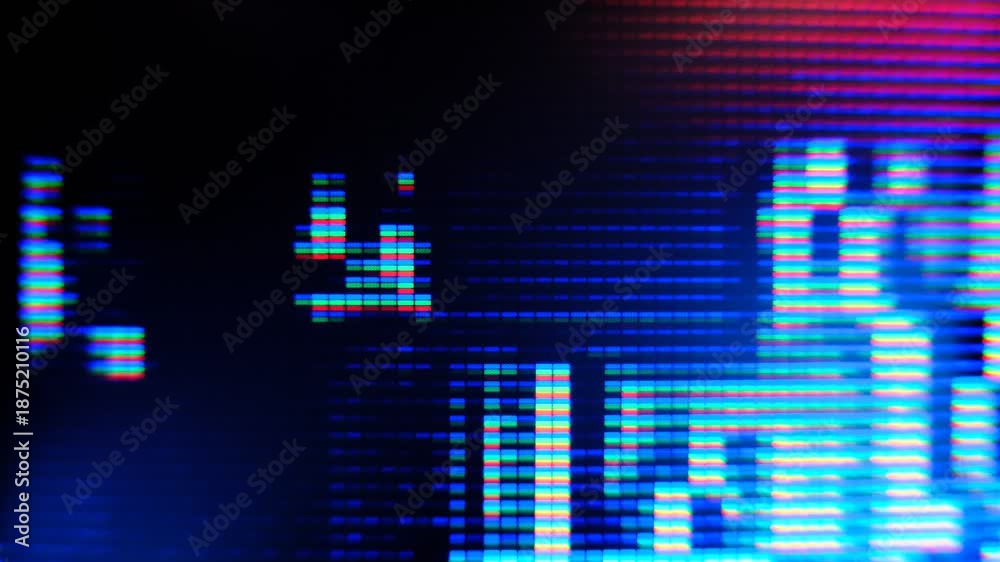Signal Disturbance Broken Monitor macro view, Screen TV Glitch Error ...